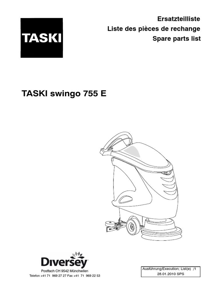 Pièces de rechange TASKI Swingo 755E | PDF
