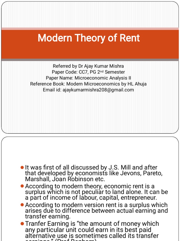 Modern Theory of Rent.pdf | PDF