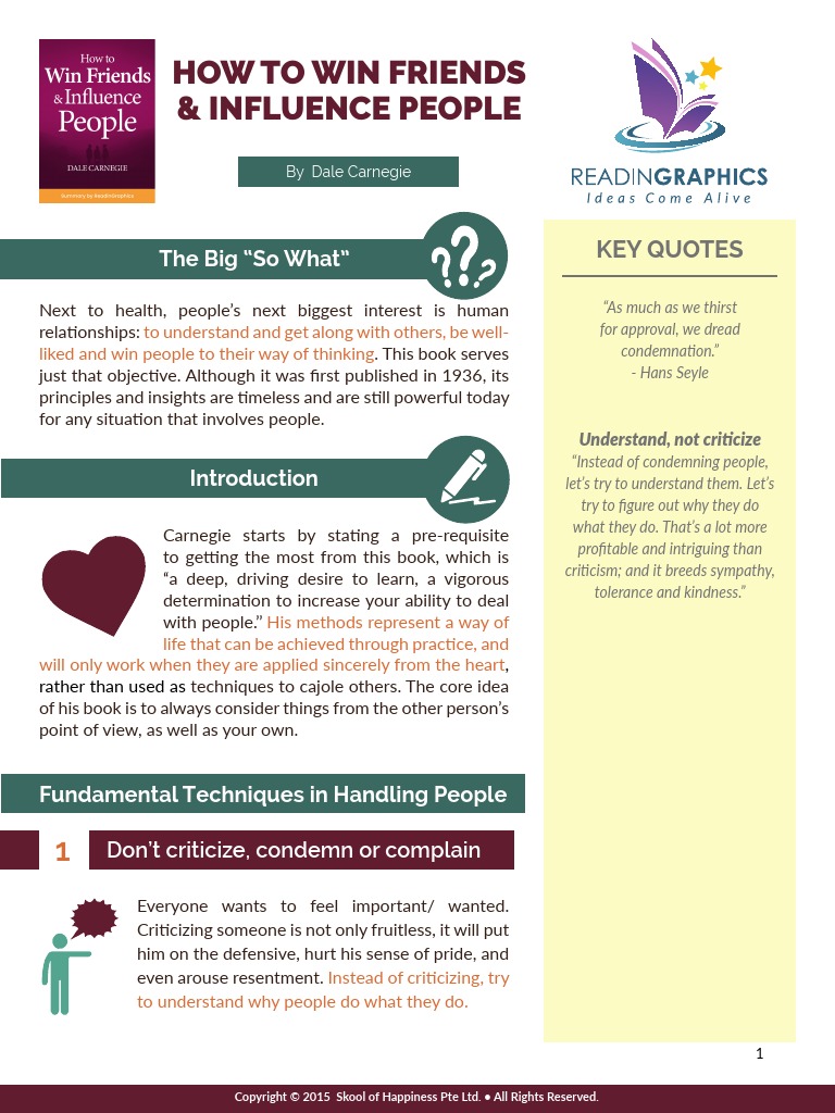 RIG - How To Win Friends and Influence People Text Summary PDF | PDF