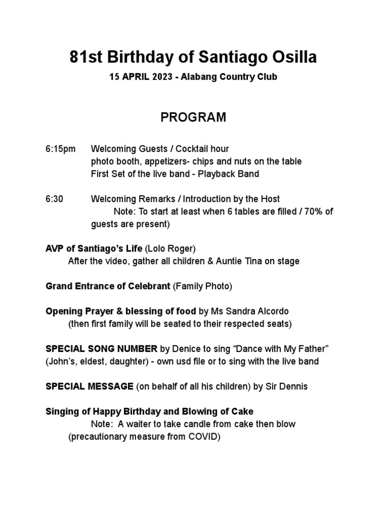 Sample Event PROGRAM Flow | PDF