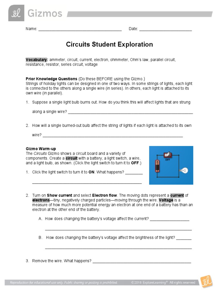 Circuits Student Exploration | PDF