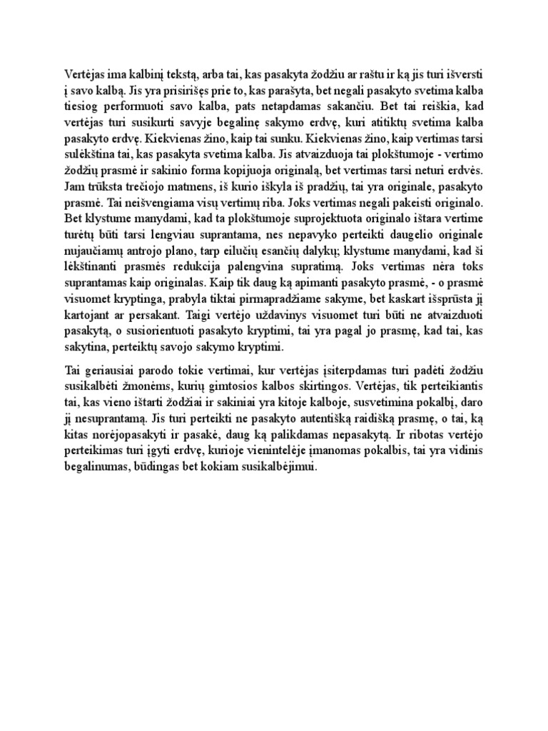 Vertėjas Ima Kalbinį Tekstą PDF | PDF