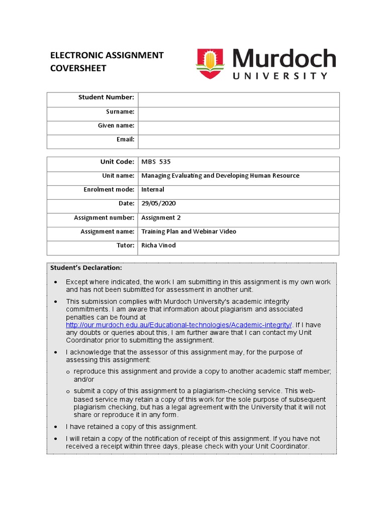 Mbs 535 Assign 2 Man A 33903419 | PDF | Learning | Learning Theory (Education)