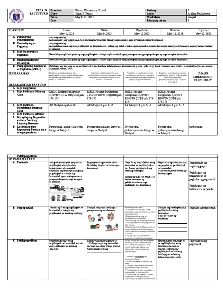 LessonExemplar Q4 W2 AP2 WAWIE | PDF