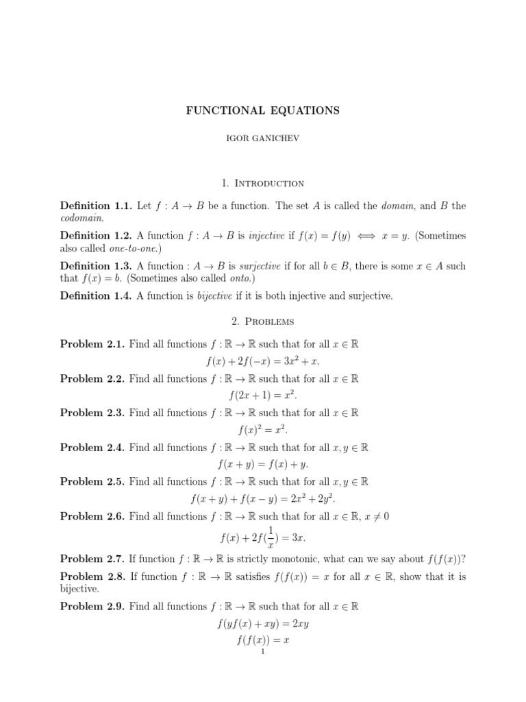 Functional - Equations (2) - 1 | PDF