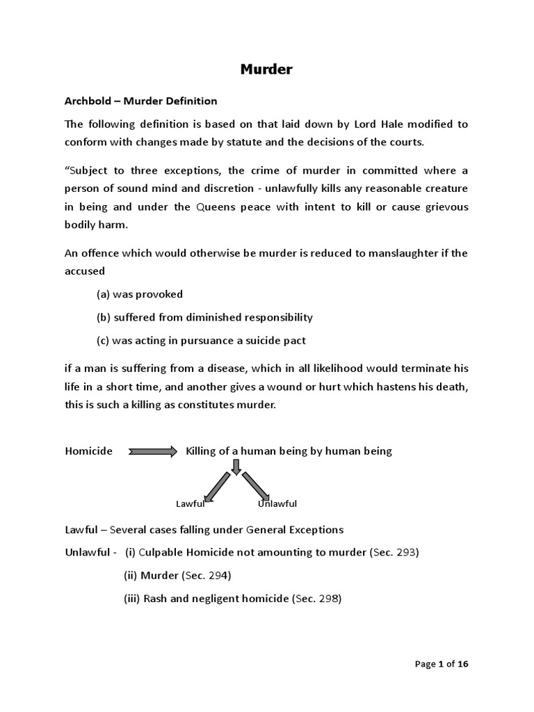Culpable Homicide vs. Murder in Sri Lanka | PDF