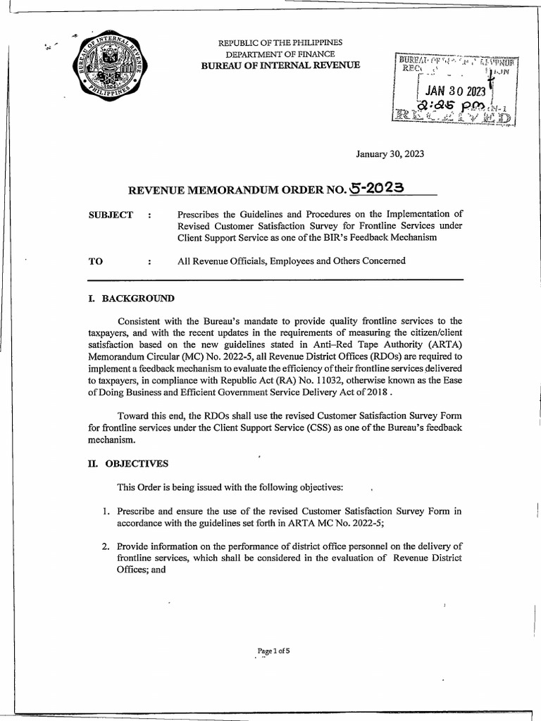 RMO No. 5-2023 | PDF