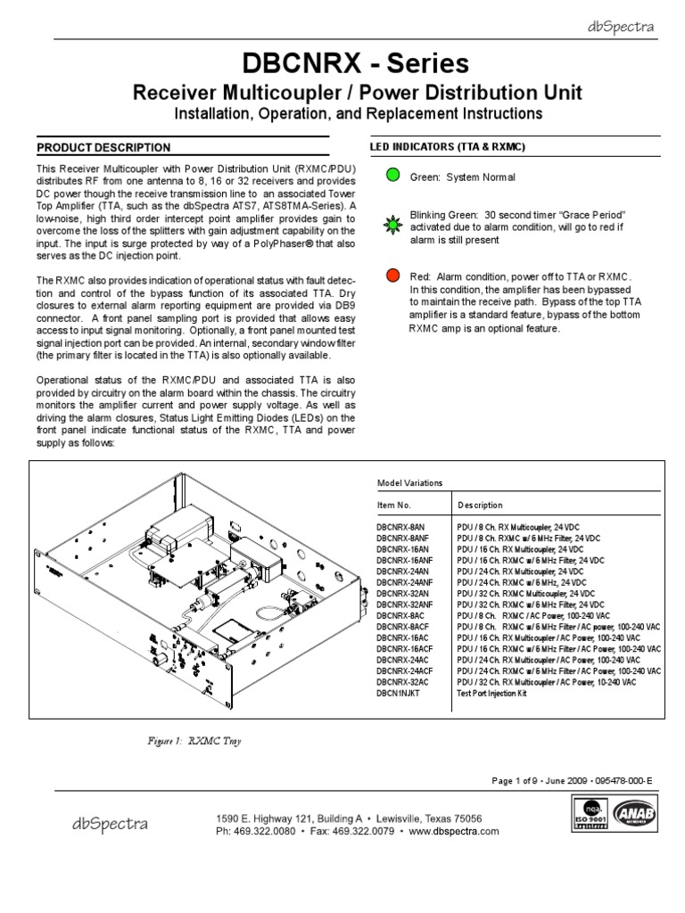 DBCNRX - Receiver Multicoupler - PDU PDF | PDF | Amplifier | Electrical ...