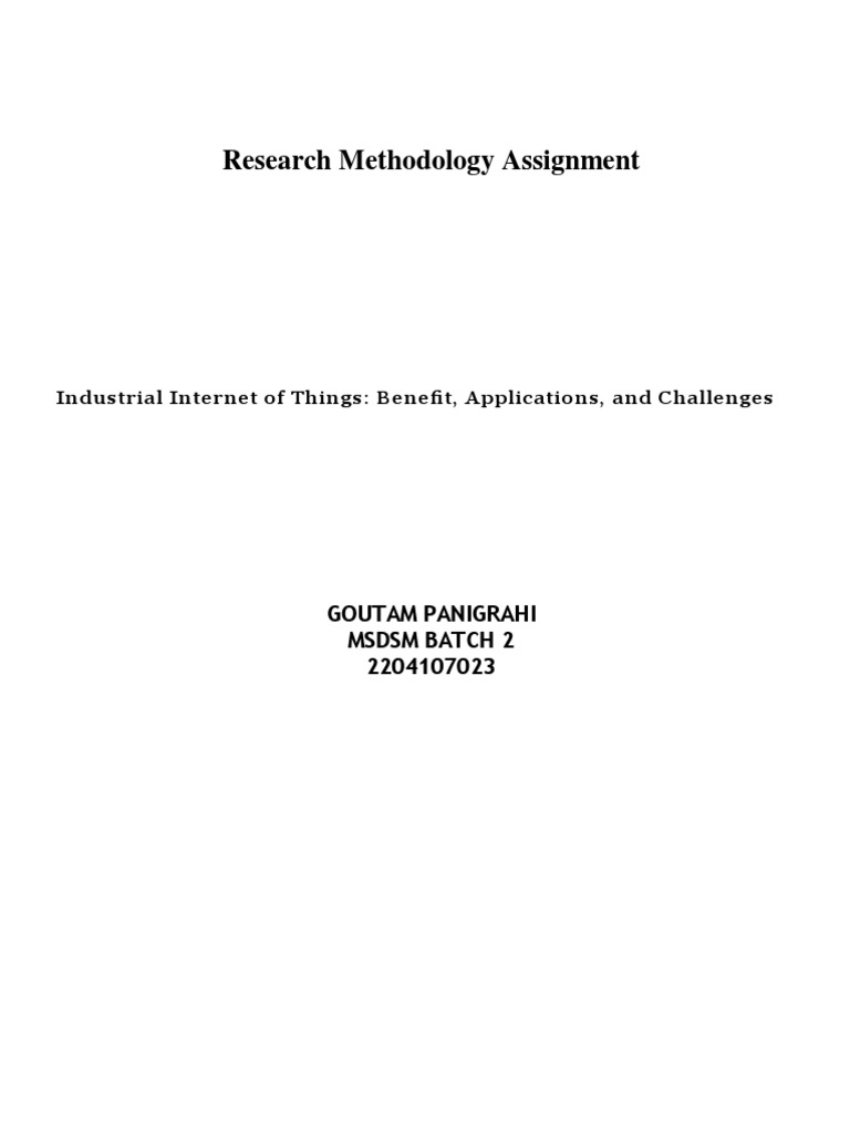 Research methodology assignment.pdf | PDF | Internet Of Things ...
