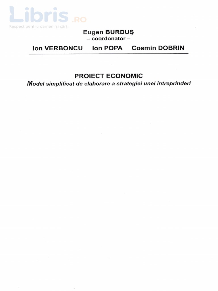 Proiect economic - Eugen Burdus, Ion Verboncu, Ion popa.pdf | PDF