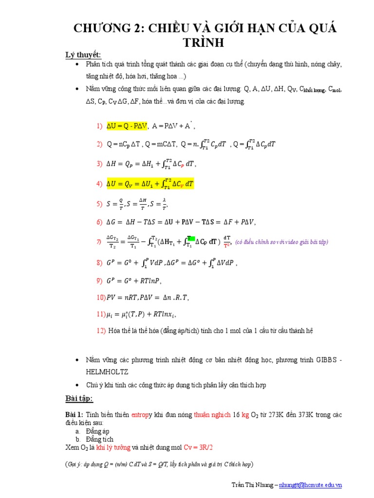 Bai Tap Hoa Ly - Chuong 2 PDF | PDF