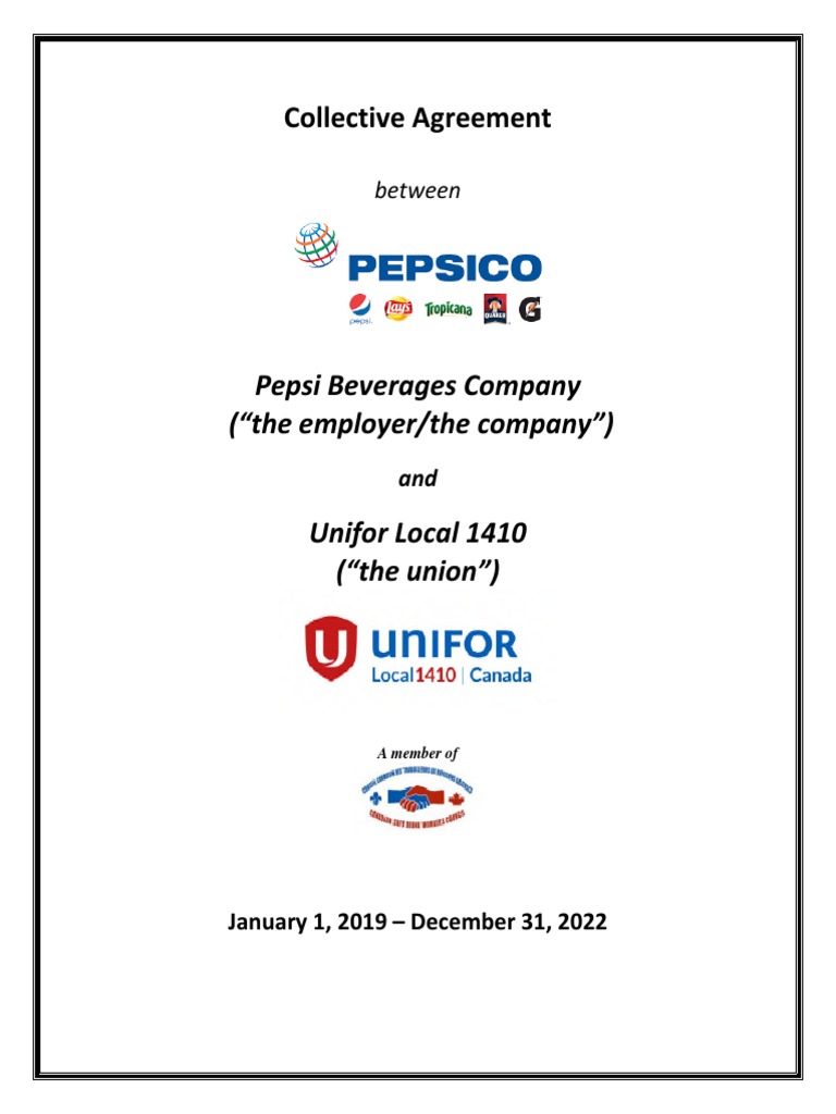 Pepsi Union Contract | PDF