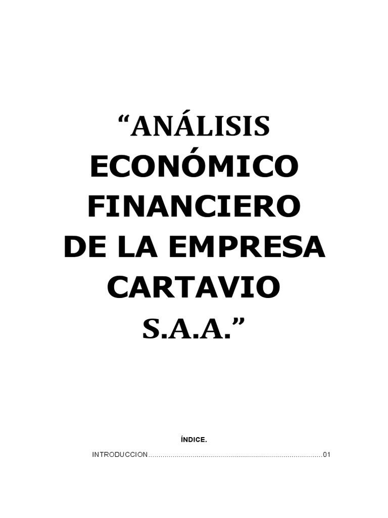 PDF Cartavio Saa Analisis Economico Financiero | PDF | Azúcar | Dieta y ...
