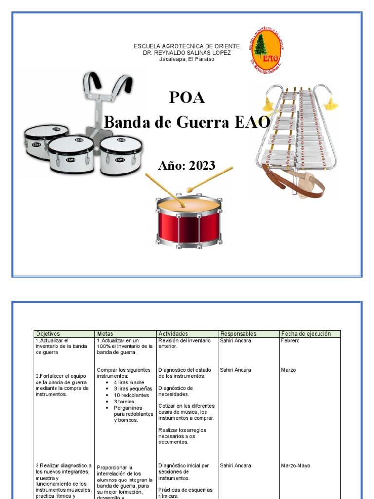 Instrumentos para Banda de Guerra Escolar | PDF
