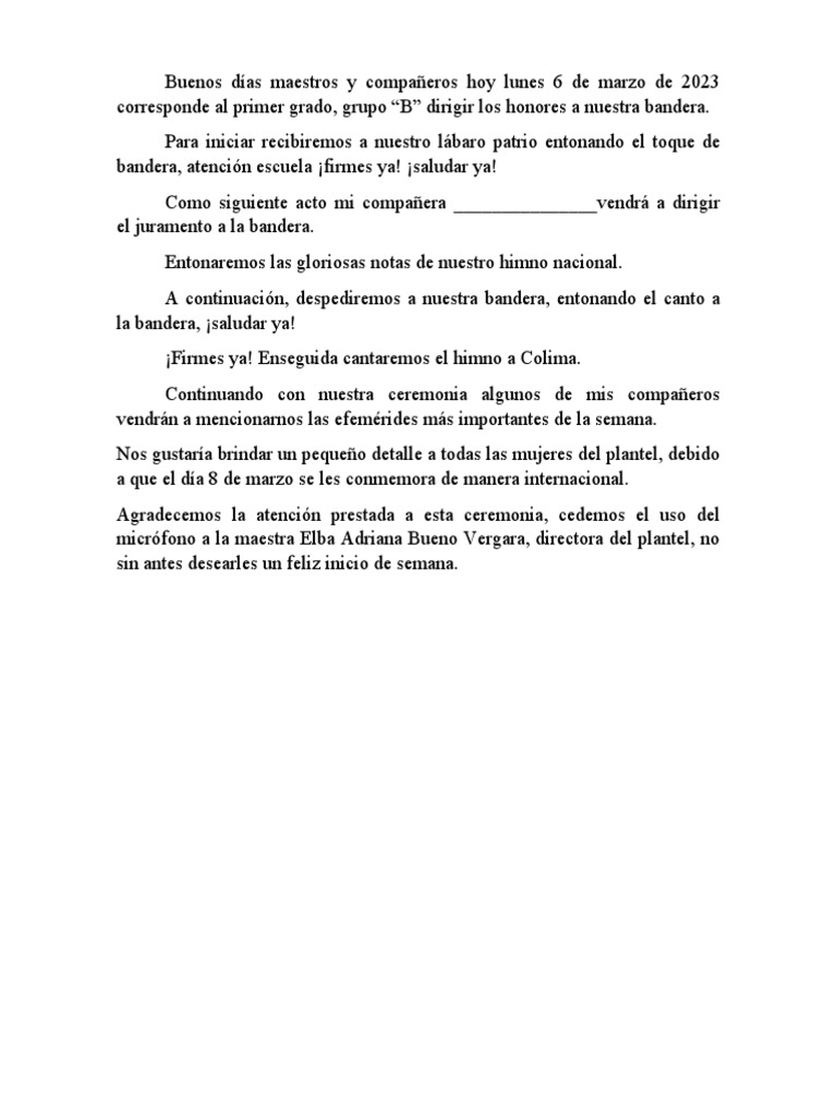 Discurso Ceremonia | PDF