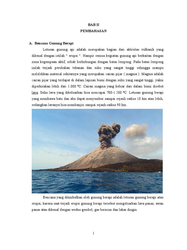 Bab Ii Pembahasan A. Bencana Gunung Berapi | PDF