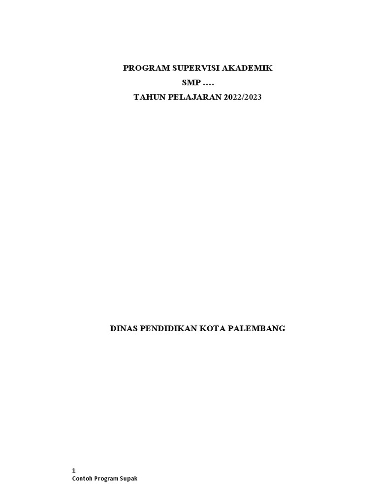 CONTOH PROGRAM SUPERVISI AKADEMIK.docx | PDF