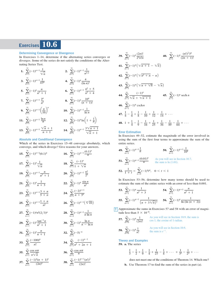 11 - Alternating Series and Conditional Convergence.pdf | PDF