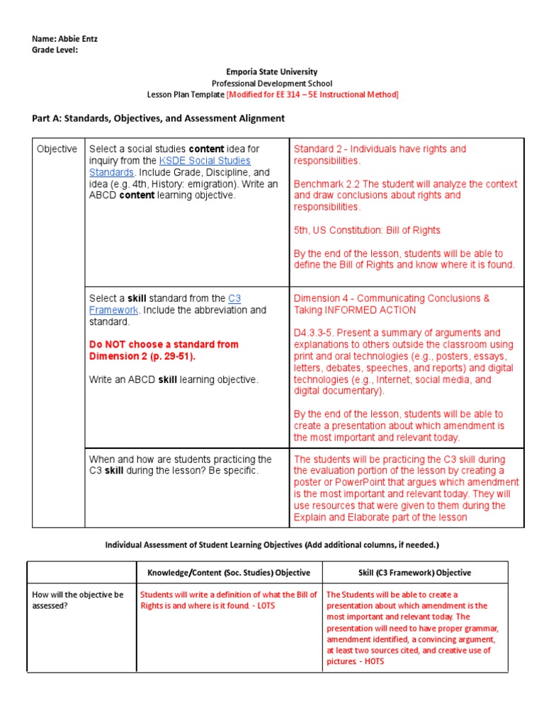 Social Studies - 5e Lesson Plan | PDF