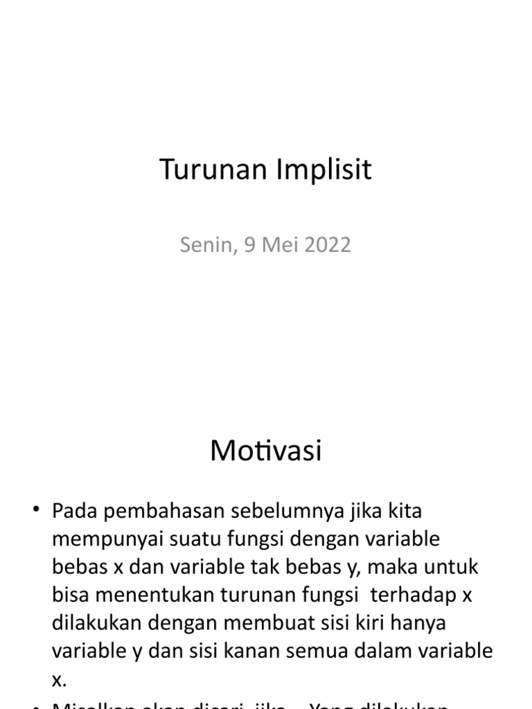 17 Turunan Implisit | PDF