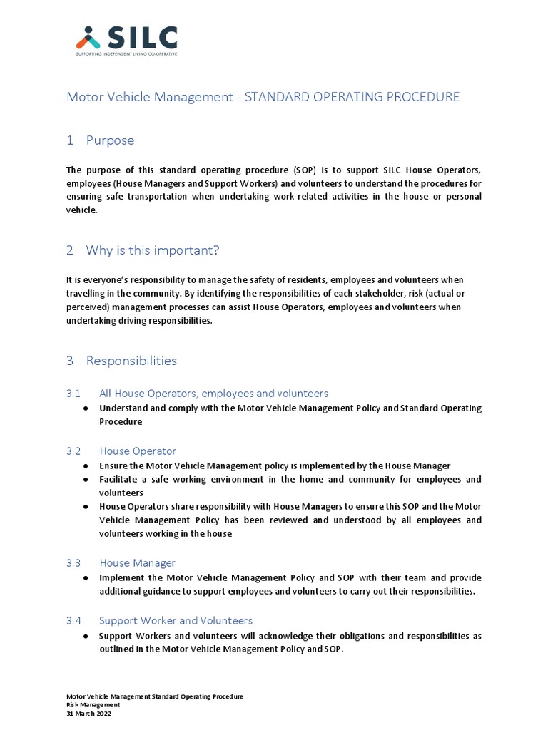 624d8072ae817151980438db - Motor Vehicle Management SOP - 310322 ...