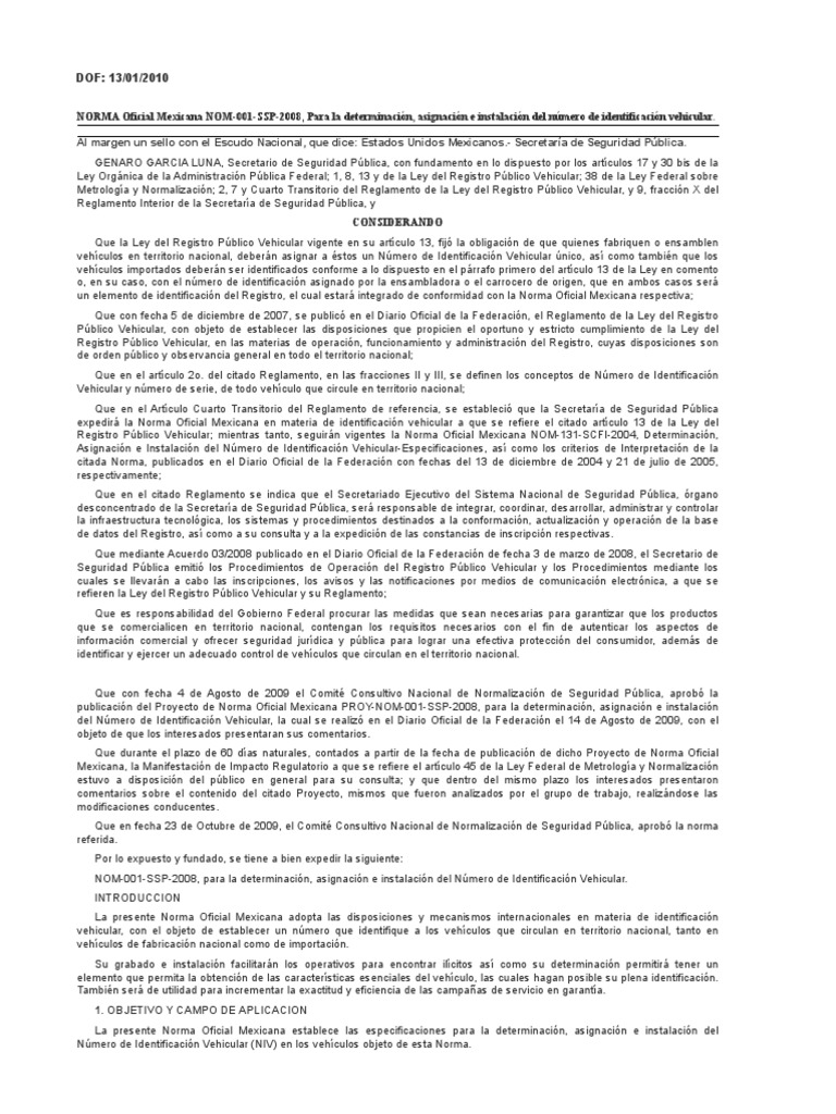Norma Mexicana para Identificación Vehicular | PDF | Camión | Eje