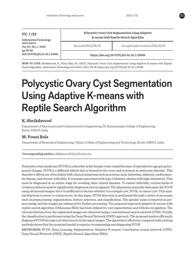 PCOS Detection with AI Techniques | PDF | Polycystic Ovary Syndrome ...