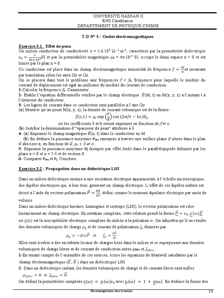 TD3 | PDF | Diélectrique | Permittivité