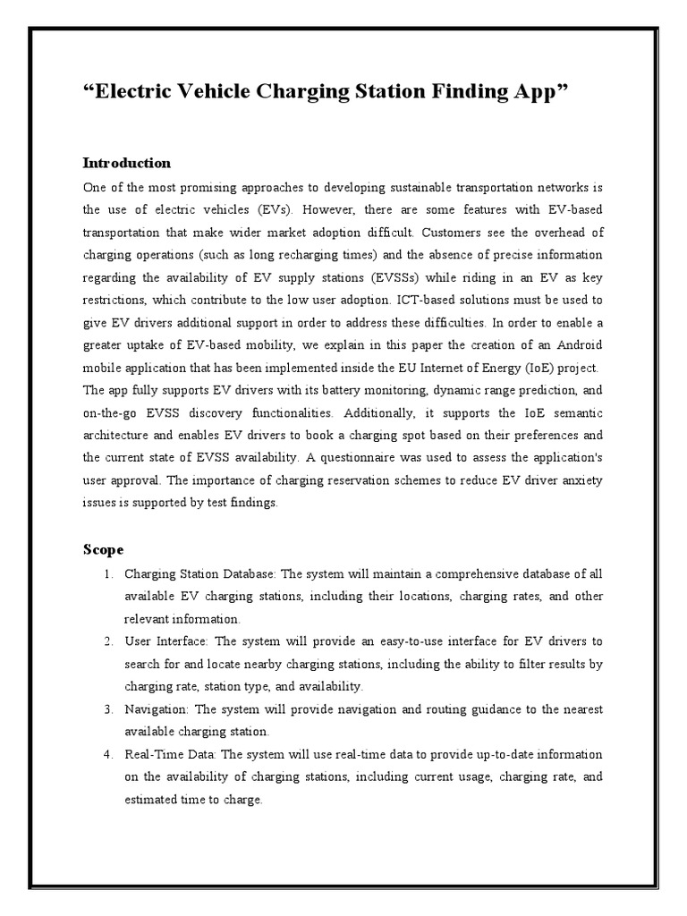 EV Synopsis | PDF | Computing | Computer Engineering