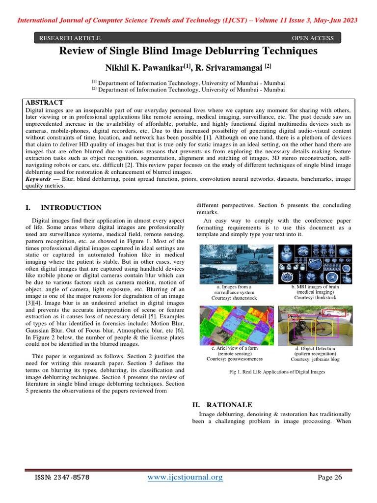 (IJCST-V11I3P7) :nikhil K. Pawanikar, R. Srivaramangai | PDF | Wavelet | Deep Learning