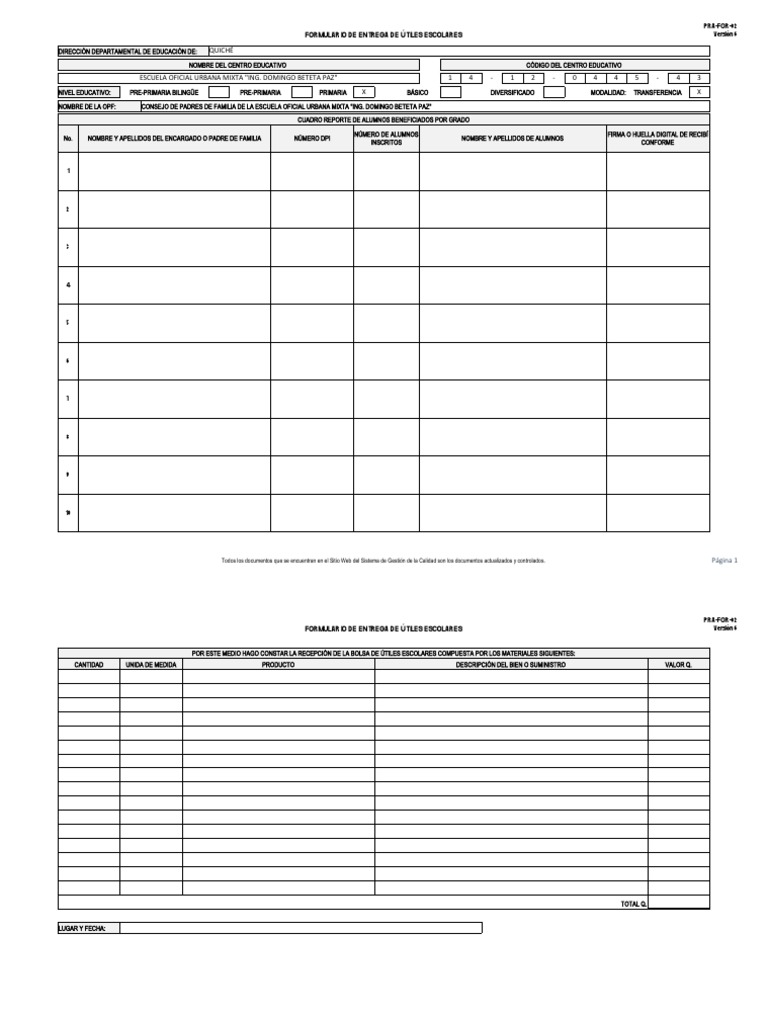 PRA-FOR-02 Utiles PLANTILLA | PDF