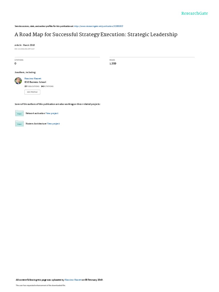 Article On Strategy Execution | PDF | Strategic Management | Governance