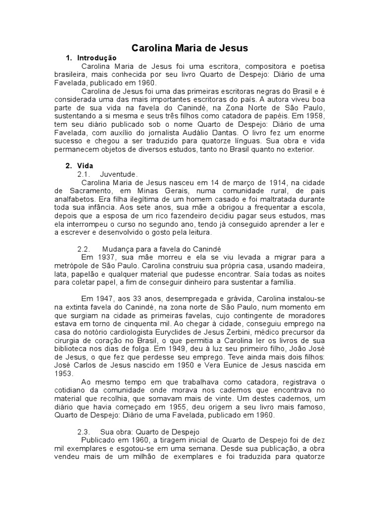 Carolina Maria de Jesus | PDF
