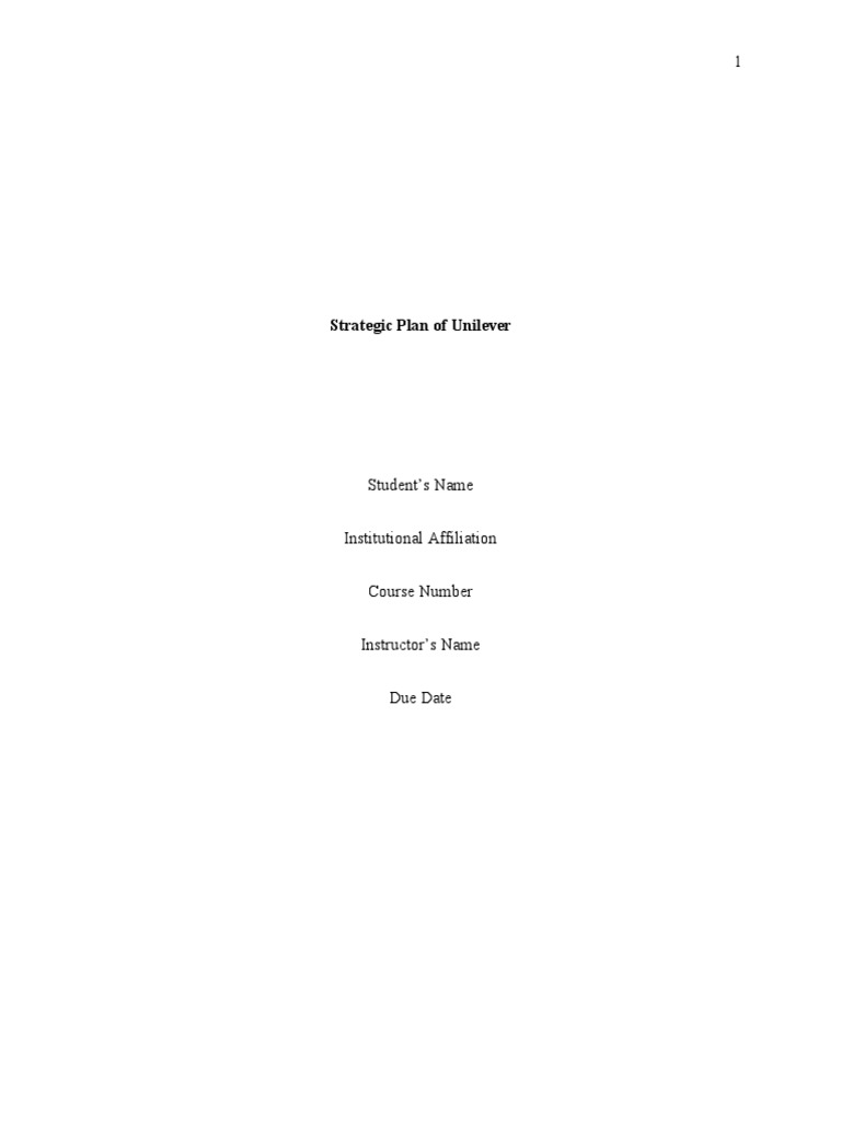 Unilever Strategic Growth Plan Overview | PDF | Unilever | Market ...