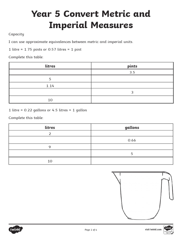 Year 5 Convert Metric and Imperial Measures Answers | PDF | Pound (Mass ...