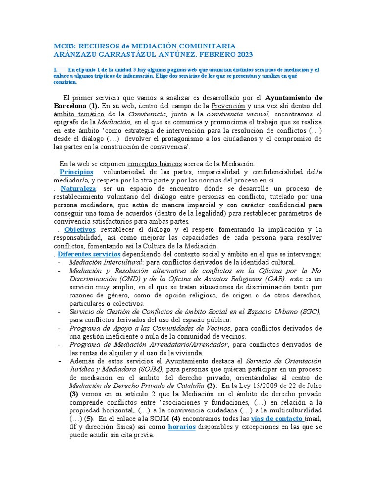 MC03 Tarea LaPrevencióndeConflictos | PDF | Mediación