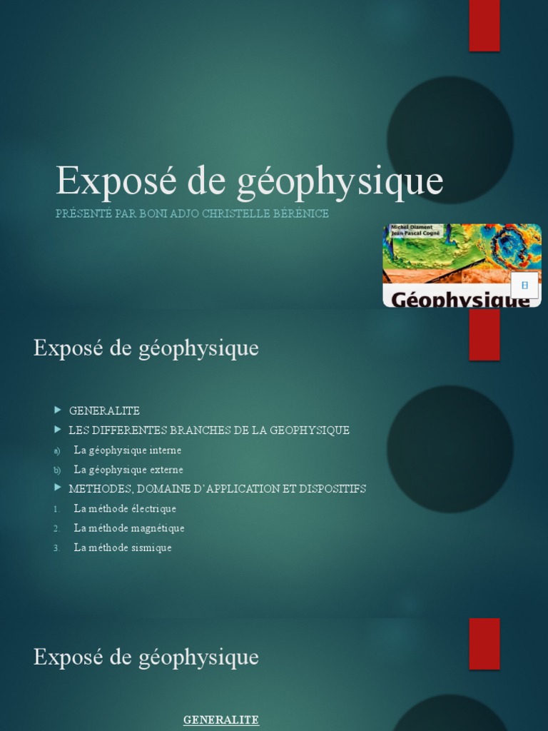 Exposé de Géophysique Boni | PDF | Géophysique | Champ magnétique