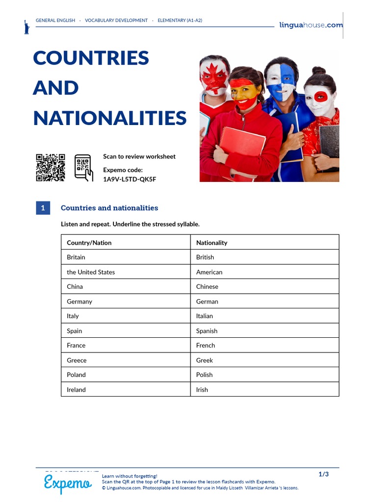 Countries and Nationalities American English Student PDF | PDF | Linguistics | Languages