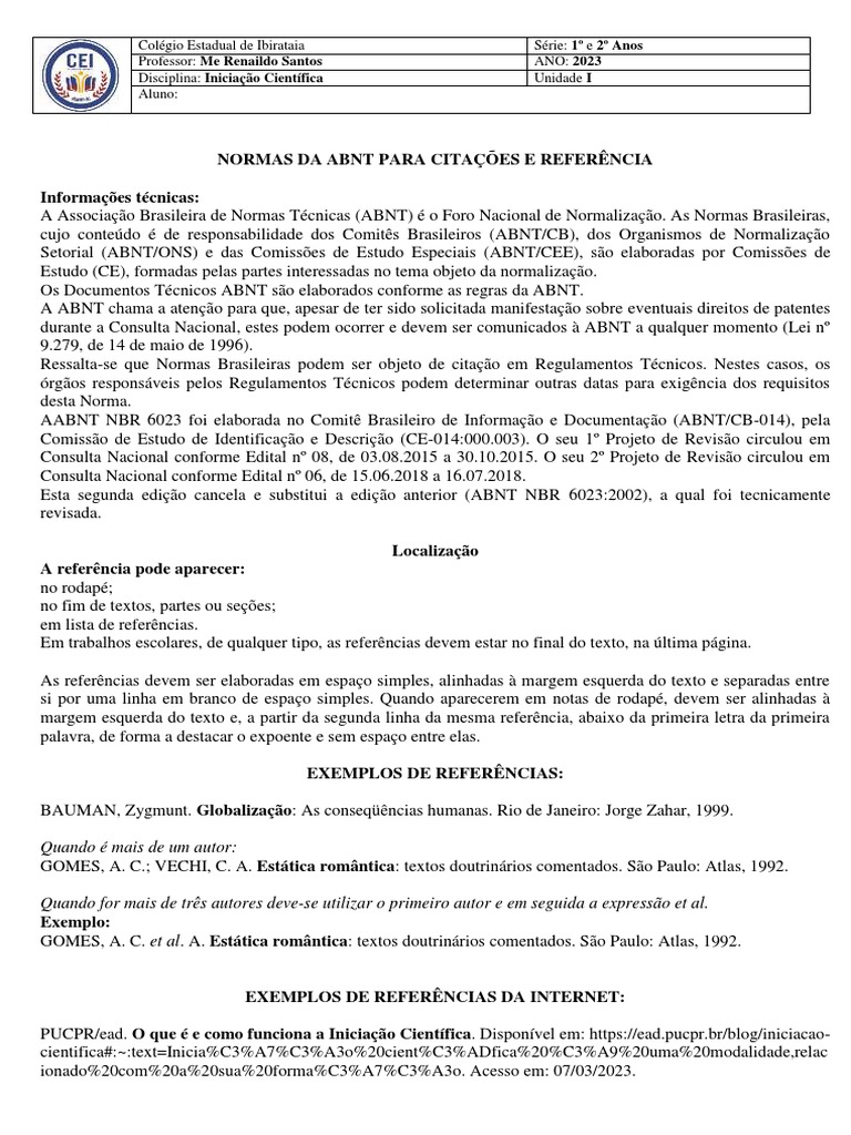 Normas Abnt | Download grátis PDF | Citação