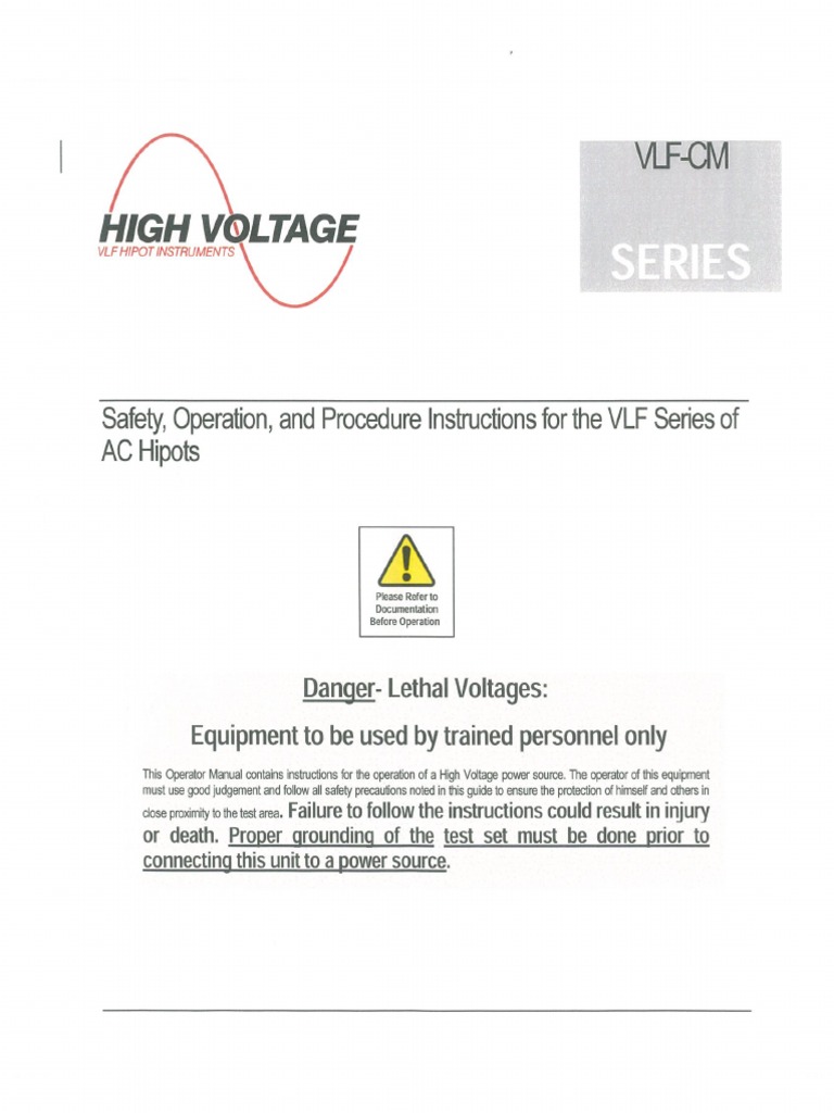 HighVoltage VLF HIPOT Instrument | PDF
