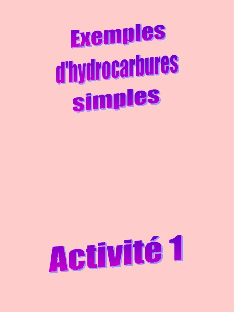 Exemples d'hydrocarbures et formules | PDF | Alcane | Alcène