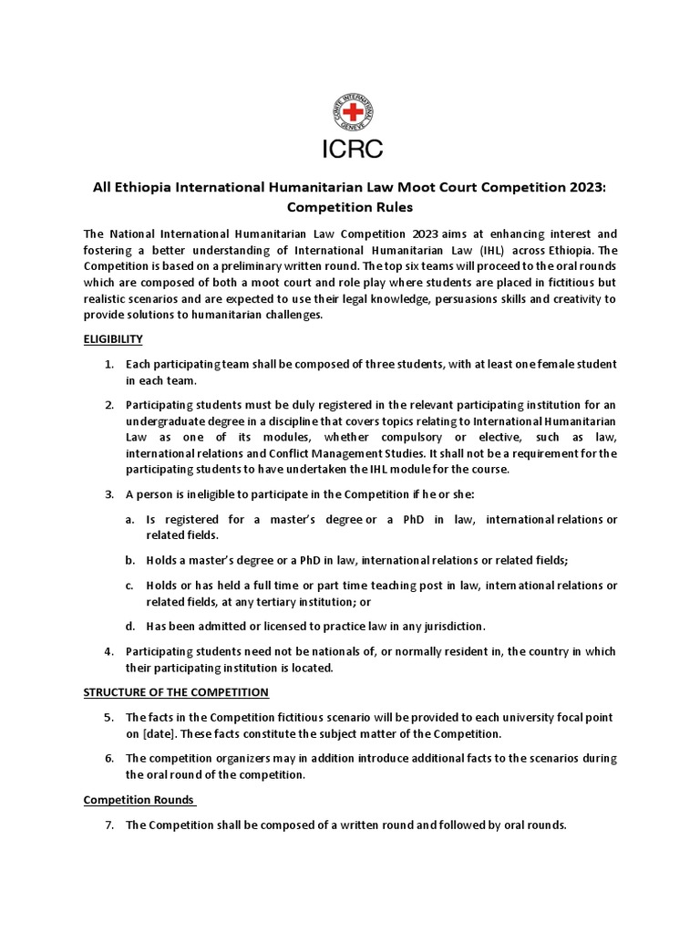 Final Moot Court Competition Rules of Procedure | PDF | Academic Degree | Prosecutor