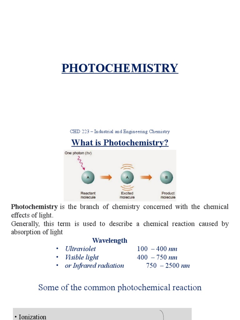 Photochemistry: Reactions & Laws | PDF | Photosynthesis | Photochemistry