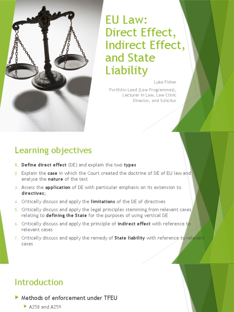 Topic 2 - Direct Effect, Indirect Effect, and State Liabilty | PDF ...