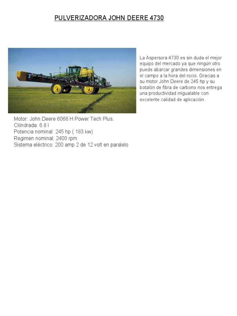 PULVERIZADORA JOHN DEERE 4730 | PDF