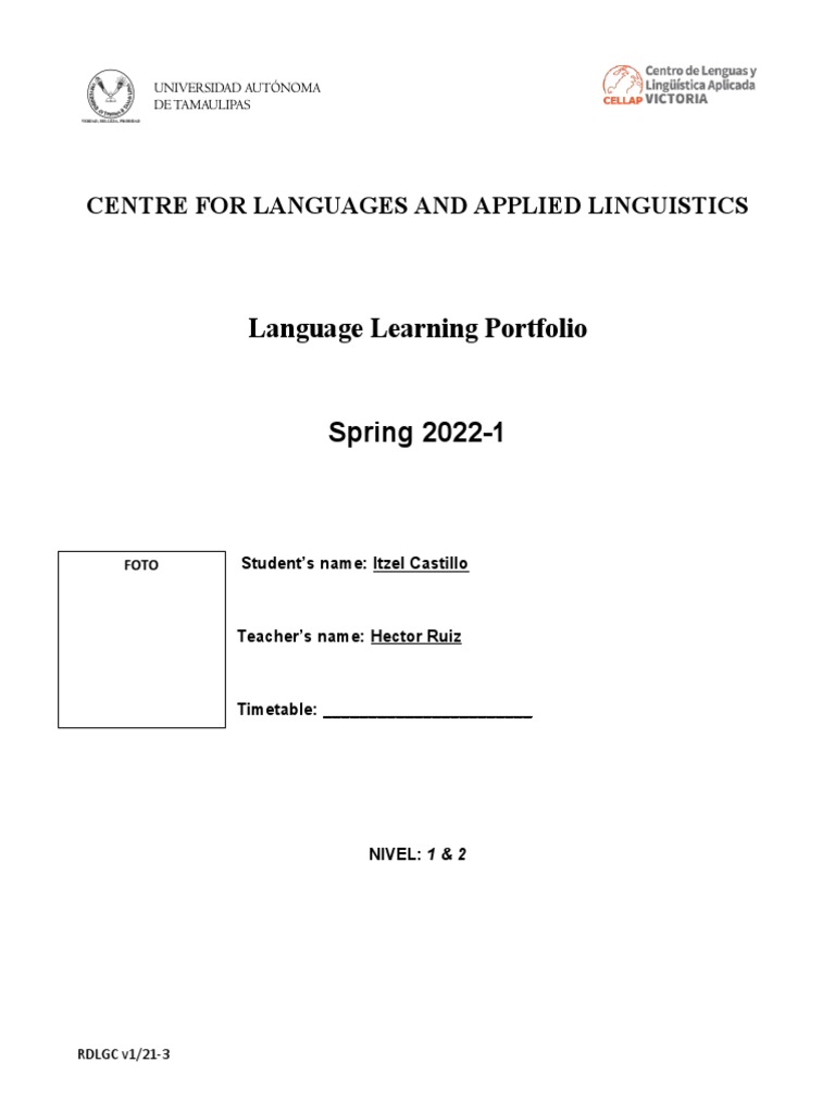 Portafolio 2022-1level1-2 - 4 | PDF | Fluency | Language Acquisition
