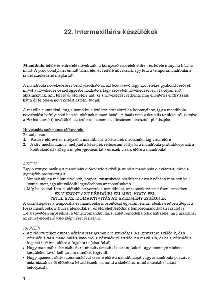 22.intermaxilláris Készülékek | PDF