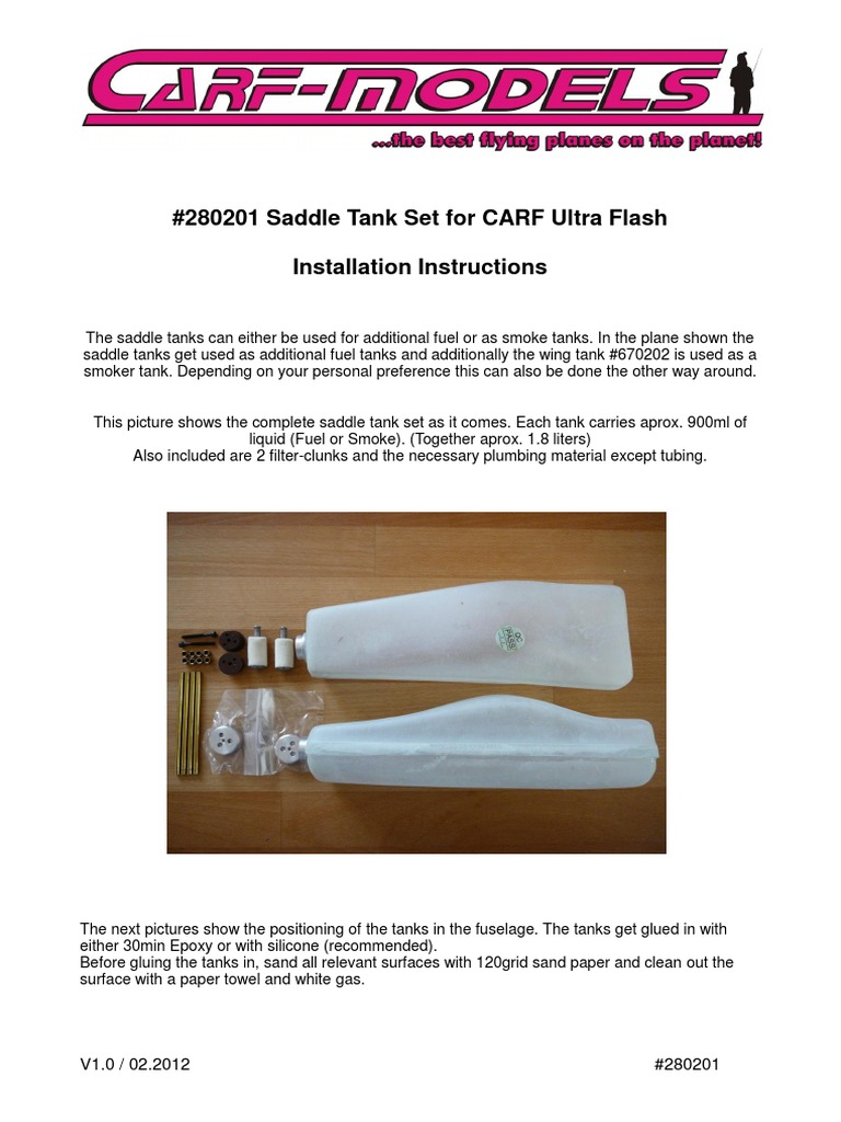 Carf Models Ultraflash Saddle Tanks Instructions | PDF