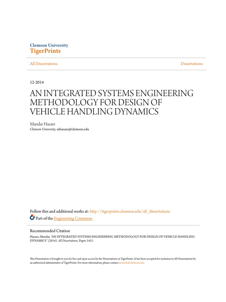 Vehicle Handling Dynamics Design Methodology | PDF