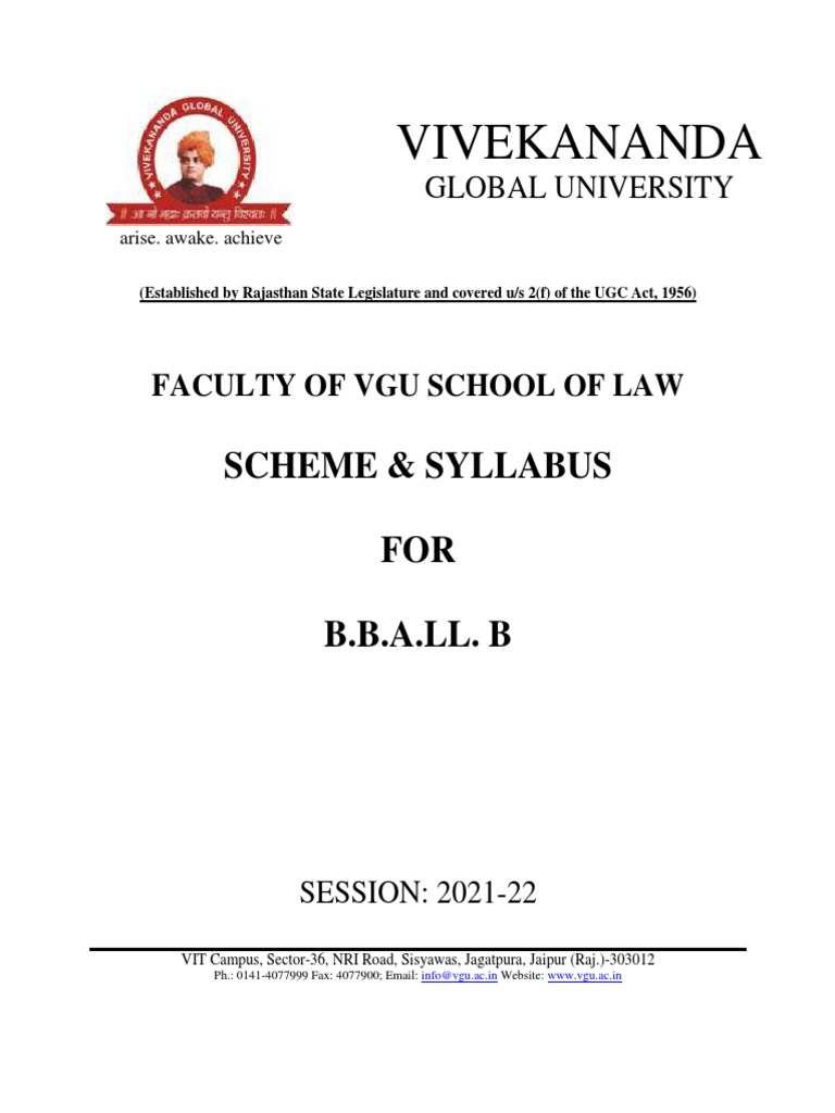 BBA-LLB Final Syllabus (3) | PDF